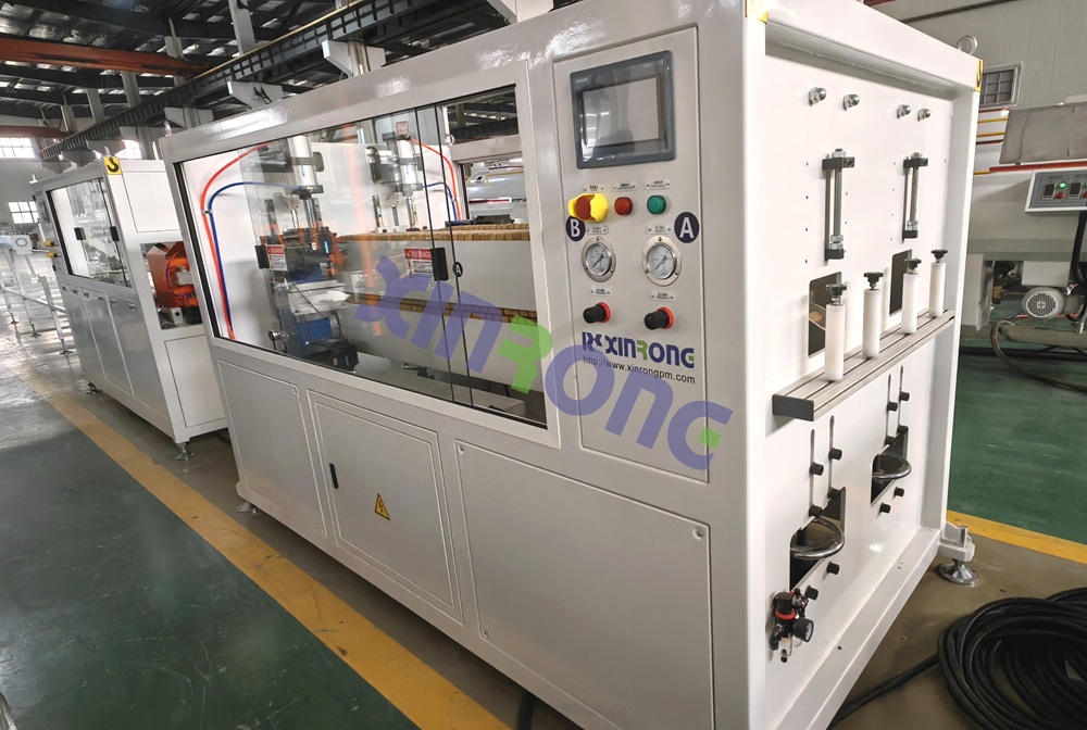 PE20-110mm double cavities pipe machine on making for Africa customer