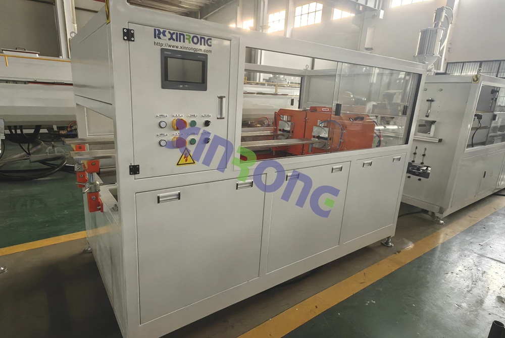 PE20-110mm double cavities pipe machine on making for Africa customer